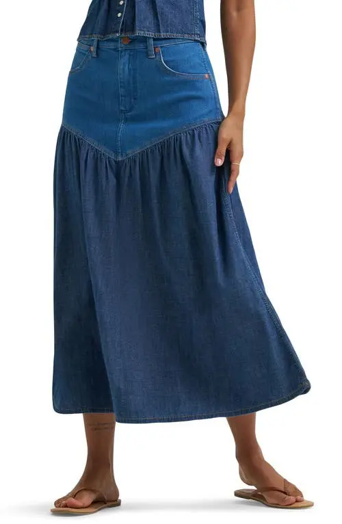 Wrangler Western Tiered Midi Skirt