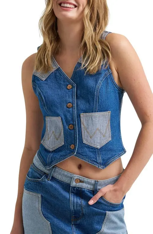 Wrangler Rodeo Print Denim Vest