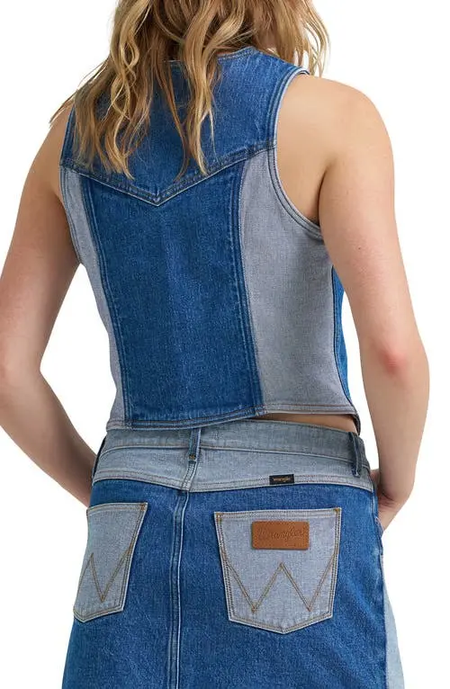 Wrangler Rodeo Print Denim Vest