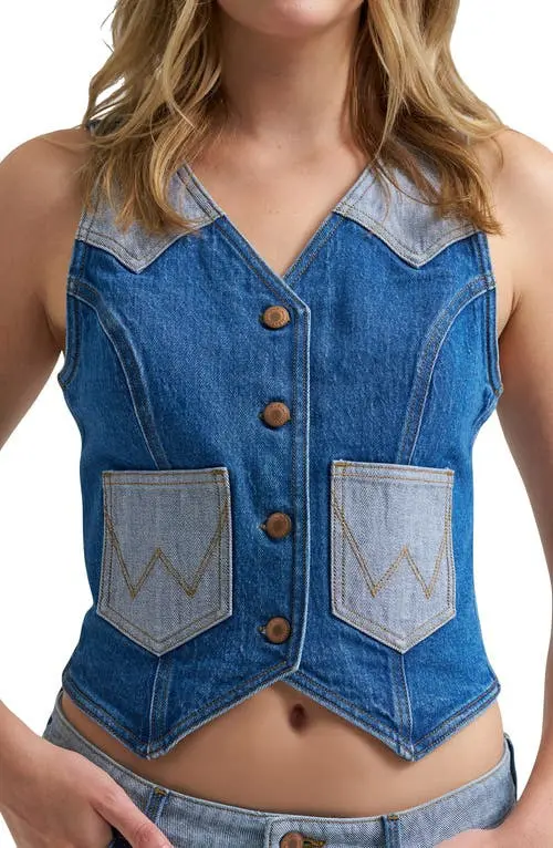 Wrangler Rodeo Print Denim Vest