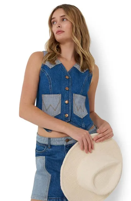 Wrangler Rodeo Print Denim Vest