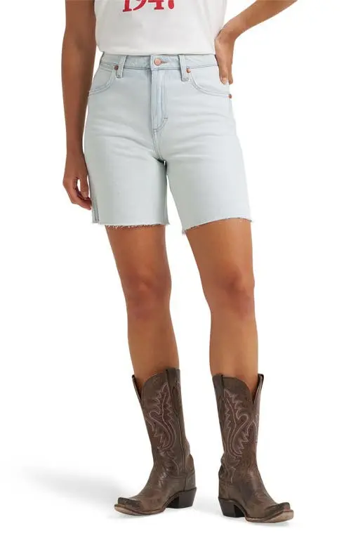 Wrangler Cowboy Cutoff Denim Longline Shorts - Sugar