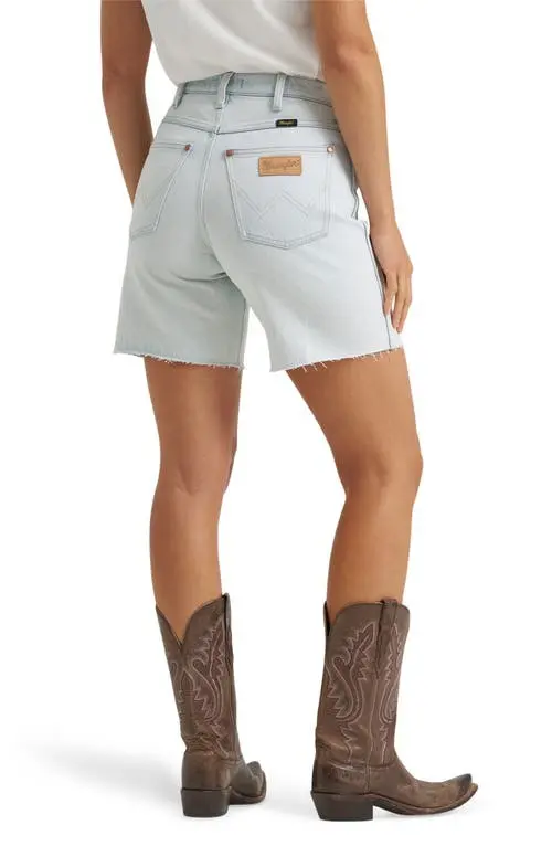 Wrangler Cowboy Cutoff Denim Longline Shorts - Sugar