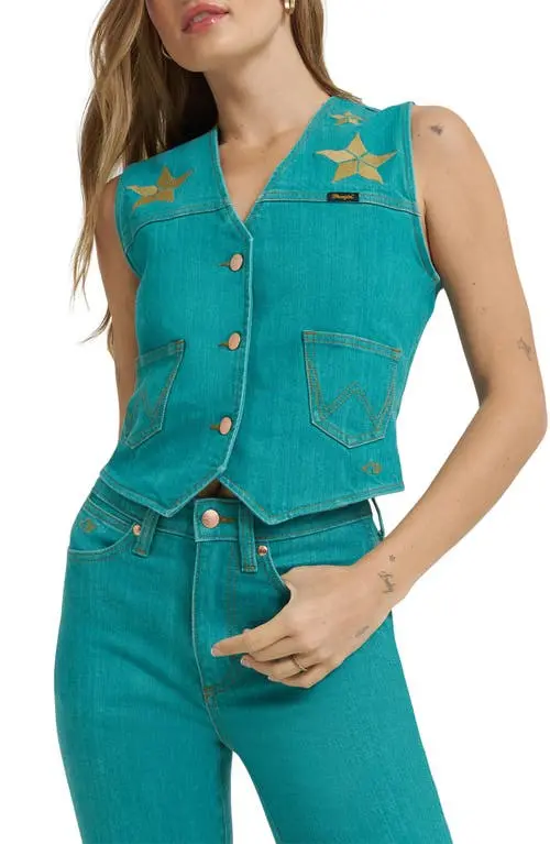 Wrangler X Lainey Wilson Embroidered Denim Vest