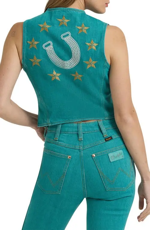 Wrangler X Lainey Wilson Embroidered Denim Vest