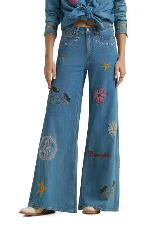 Wrangler X Lainey Wilson Embroidered Wide-leg Jeans