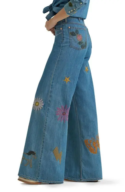 Wrangler X Lainey Wilson Embroidered Wide-leg Jeans