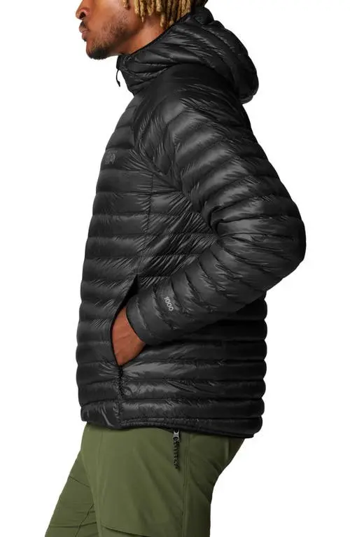 Mountain Hardwear Ghost Whisperer Hooded Packable 1000 Fill Power Down Puffer Jacket - Black