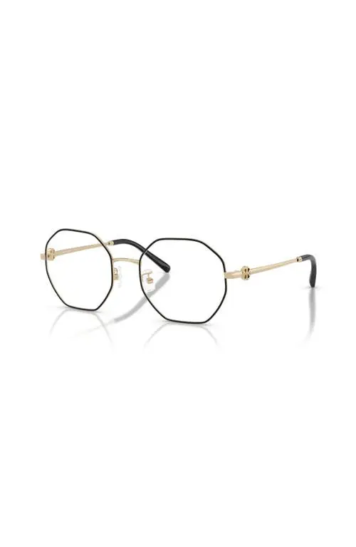 Tory Burch 52mm Irregular Full Rim Optical Glasses - Gold