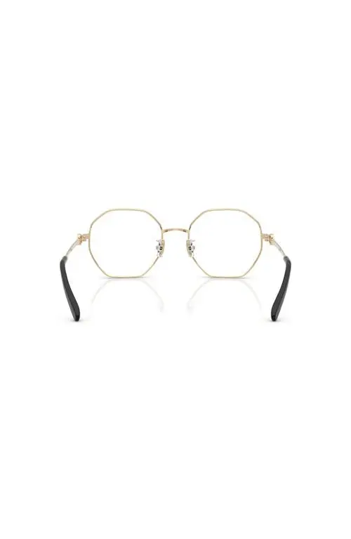Tory Burch 52mm Irregular Full Rim Optical Glasses - Gold