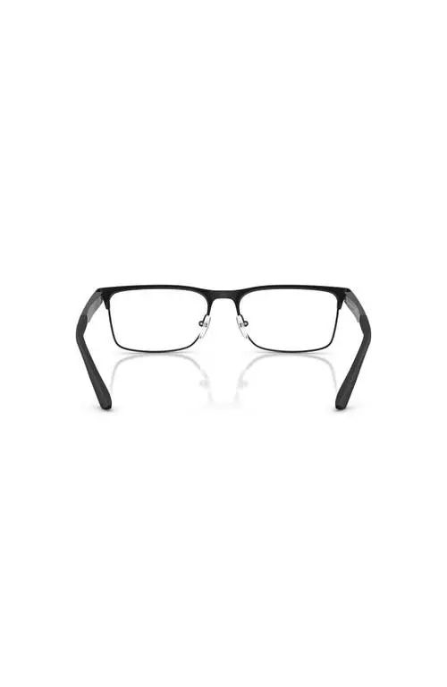 Emporio Armani 56mm Rectangle Eyeglasses - Black