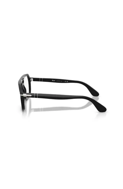 Persol 56mm Square Full Rim Eyeglasses - Black