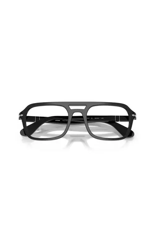 Persol 56mm Square Full Rim Eyeglasses - Black