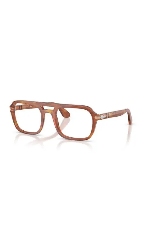 Persol 56mm Square Full Rim Eyeglasses - Brown