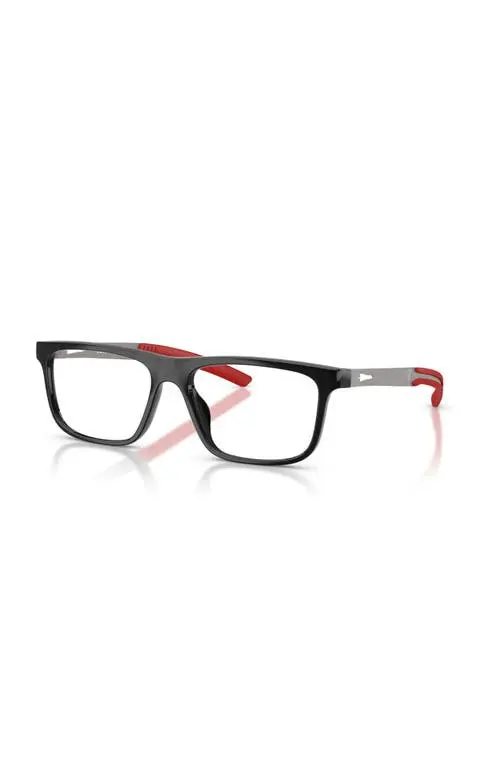SCUDERIA FERRARI 57mm Rectangle Optical Glasses - Black