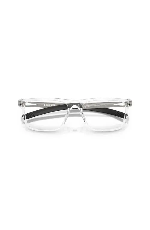 SCUDERIA FERRARI 57mm Rectangle Optical Glasses - White