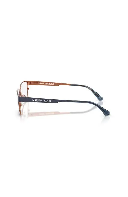Michael Kors Rectangle Full Rim Metal Eyeglasses - Blue