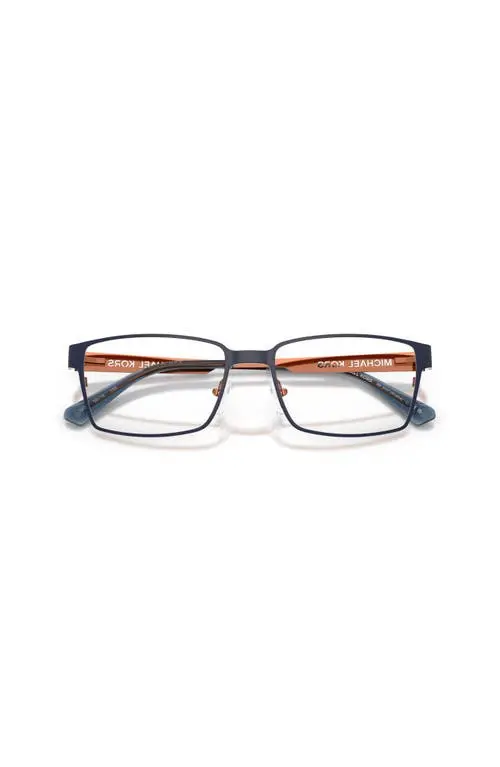 Michael Kors Rectangle Full Rim Metal Eyeglasses - Blue