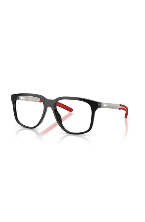SCUDERIA FERRARI 56mm Rectangle Full Rim Eyeglasses - Black