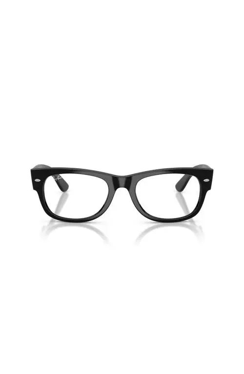 Ray-ban 52mm Square Full Rim Eyeglasses - Black