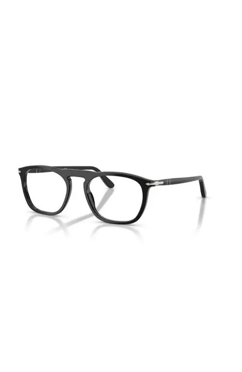 Persol 53mm Square Full Rim Optical Glasses - Black