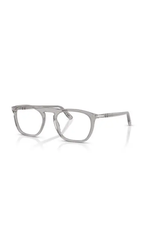 Persol 53mm Square Full Rim Optical Glasses - Grey