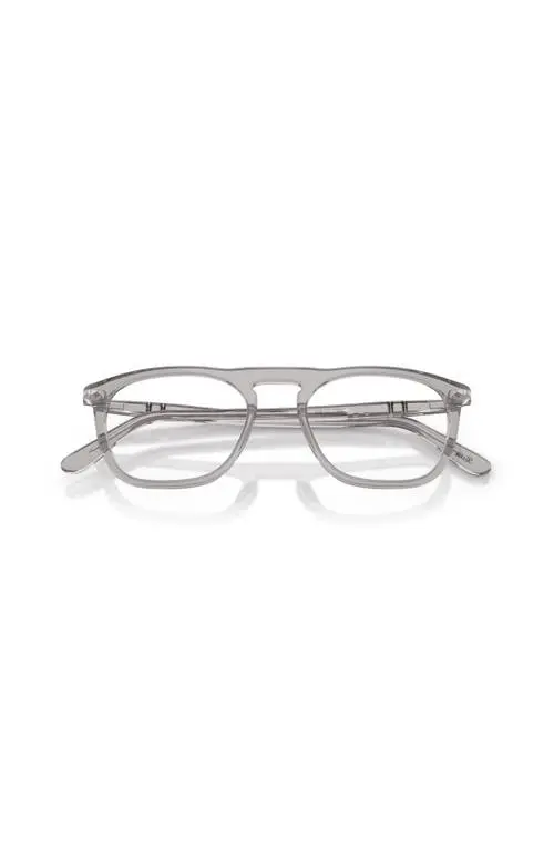 Persol 53mm Square Full Rim Optical Glasses - Grey