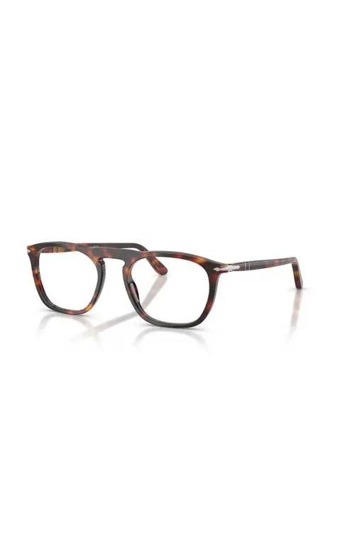 Persol 53mm Square Full Rim Optical Glasses - Tortoise