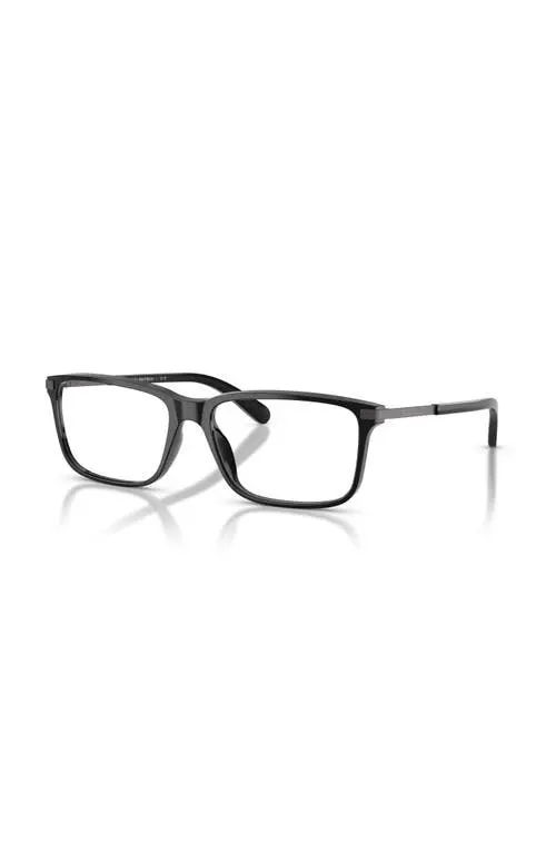 Brooks Brothers 58mm Rectangle Optical Glasses - Black