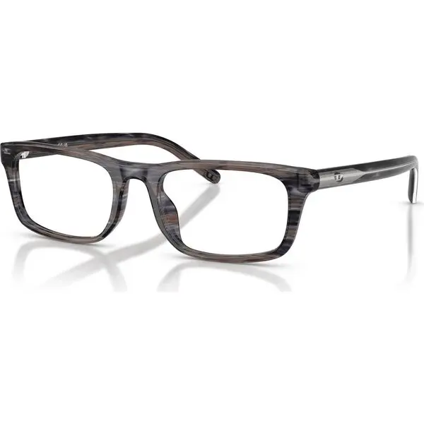 DIESEL® 52mm Rectangle Eyeglasses - Grey