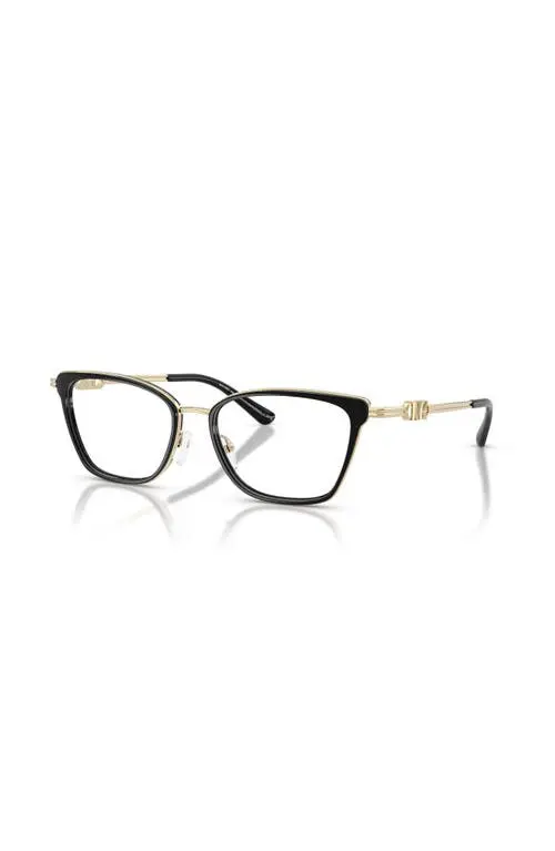 Michael Kors 49mm Rectangle Optical Glasses - Black