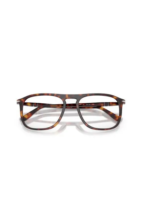 Persol 54mm Square Full Rim Eyeglasses - Tortoise
