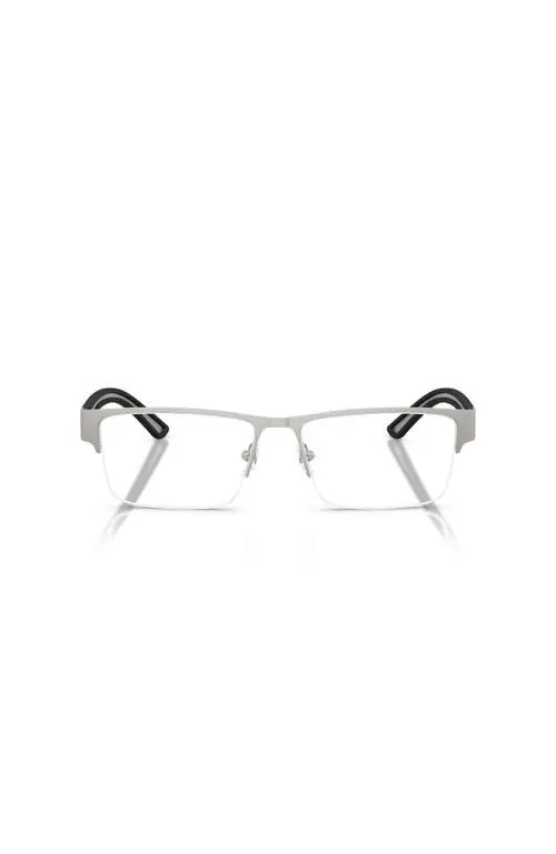 Emporio Armani Rectangle Semi-rim Eyeglasses - Grey