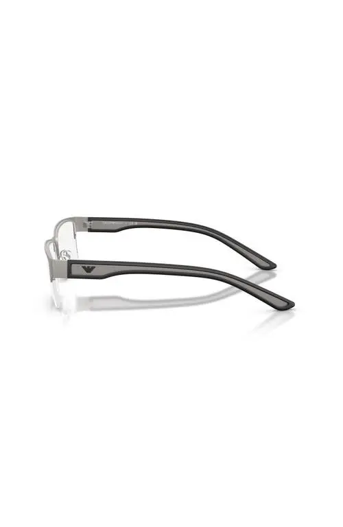 Emporio Armani Rectangle Semi-rim Eyeglasses - Grey