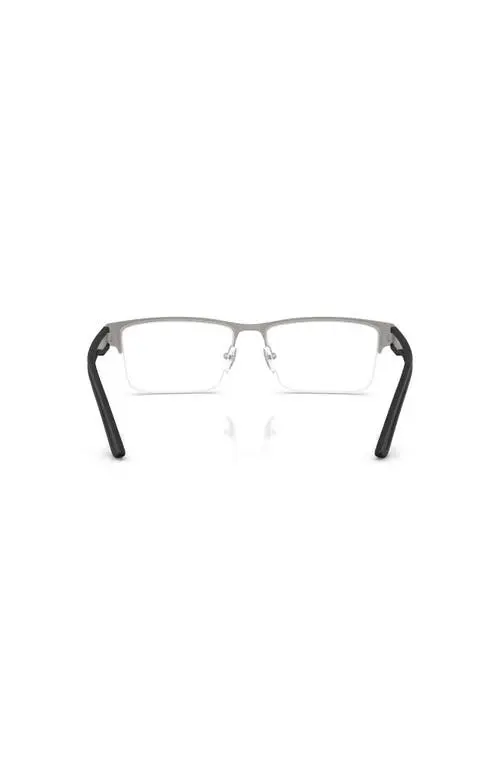 Emporio Armani Rectangle Semi-rim Eyeglasses - Grey