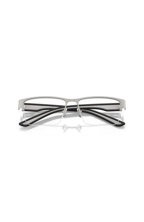 Emporio Armani Rectangle Semi-rim Eyeglasses - Grey