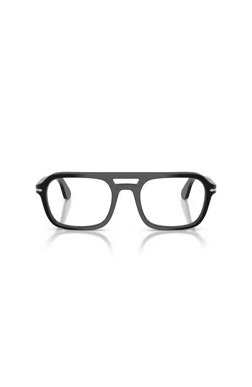 Persol 54mm Square Optical Glasses - Black