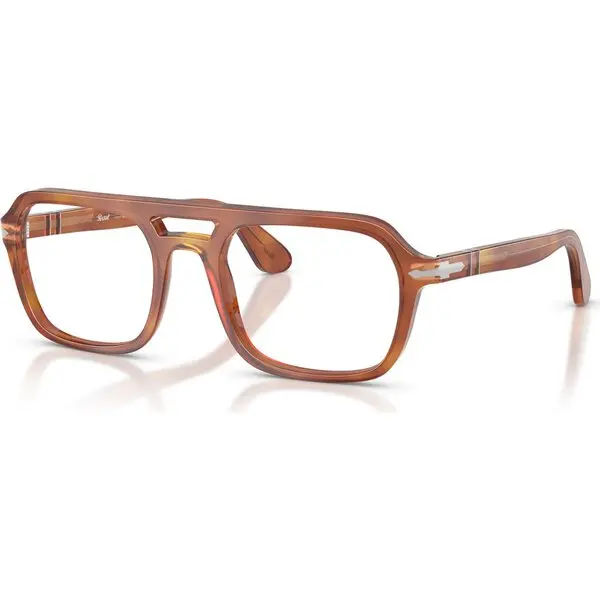 Persol 54mm Square Optical Glasses - Brown