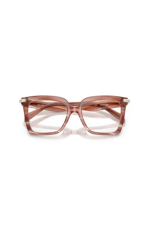 Michael Kors 53mm Square Full Rim Eyeglasses - Pink
