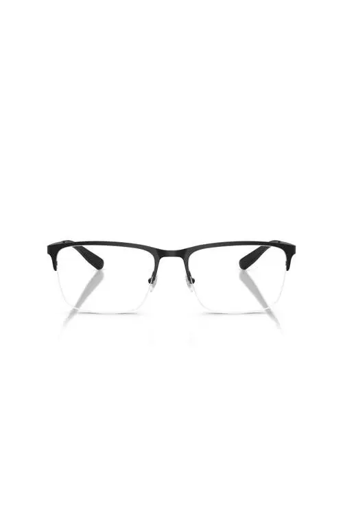 Brooks Brothers 56mm Rectangle Optical Glasses - Black