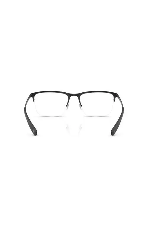 Brooks Brothers 56mm Rectangle Optical Glasses - Black