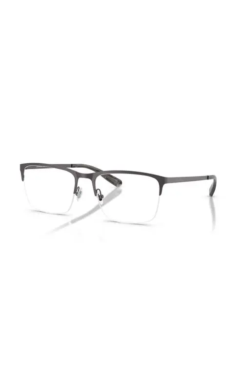 Brooks Brothers 56mm Rectangle Optical Glasses - Grey