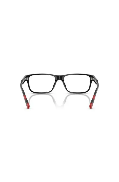 Polo Ralph Lauren 57mm Rectangle Optical Glasses - Black