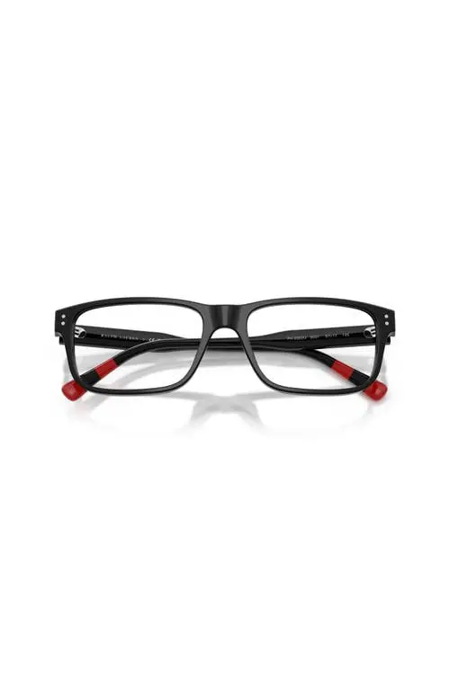 Polo Ralph Lauren 57mm Rectangle Optical Glasses - Black