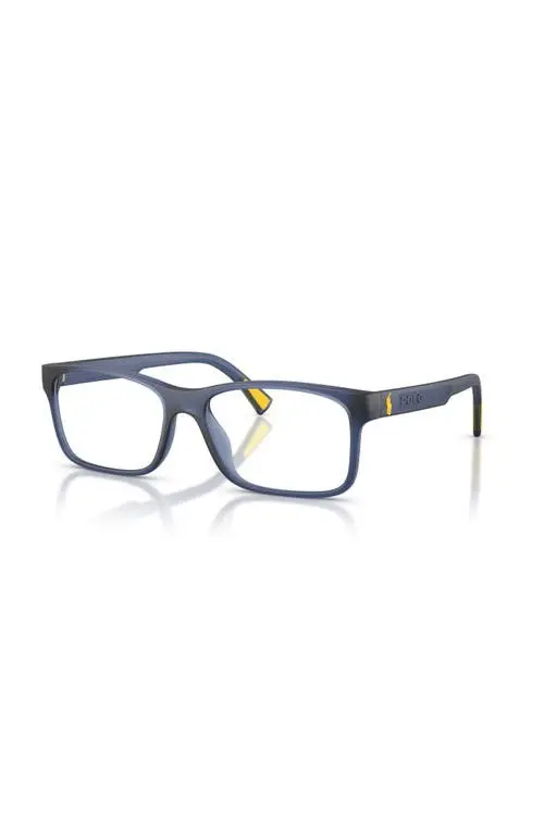 Polo Ralph Lauren 56mm Rectangle Optical Glasses - Blue