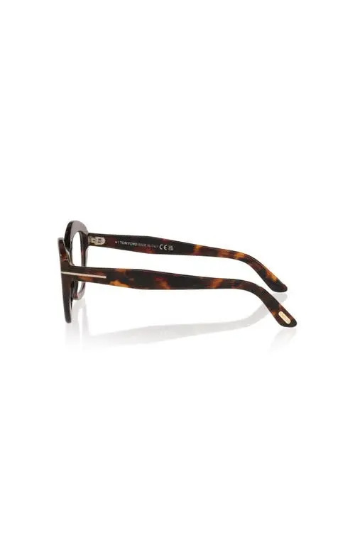 TOM FORD 54mm Rectangle Eyeglasses - Tortoise