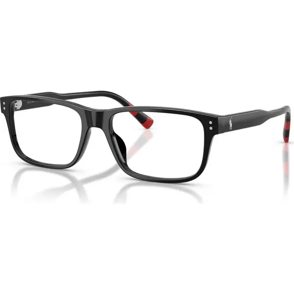 Polo Ralph Lauren 55mm Rectangle Optical Glasses - Black
