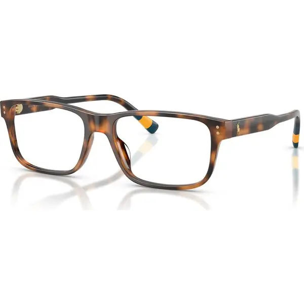 Polo Ralph Lauren 55mm Rectangle Optical Glasses - Tortoise