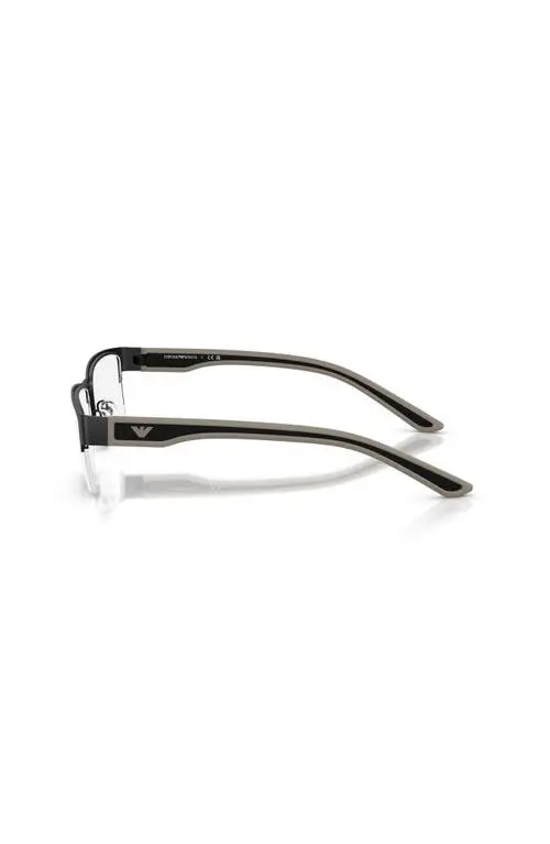 Emporio Armani 57mm Rectangle Optical Glasses - Black