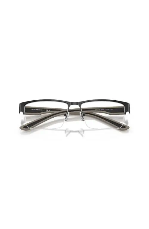 Emporio Armani 57mm Rectangle Optical Glasses - Black